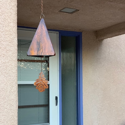 Ready to Ship Small Rustic Wind Bell With Oak, Maple, Heart or Sun Wind ...