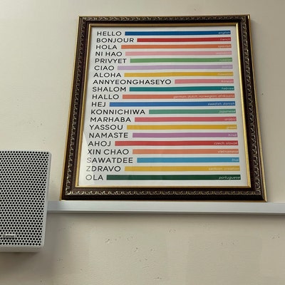 Hello in Different Languages Print Colourful Typography Entryway Home ...