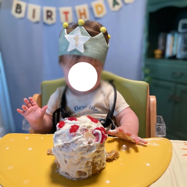 Number and Star Custom Linen Crown for Kids & Children's Birthday ...