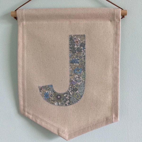 Single Letter Mini Banner, Wall Hanging, in Your Choice of Fabric or ...