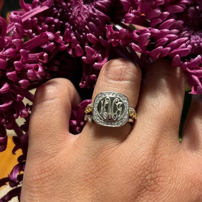 Sterling Silver Monogram Stackable Ring, Sterling Silver Stackable ...