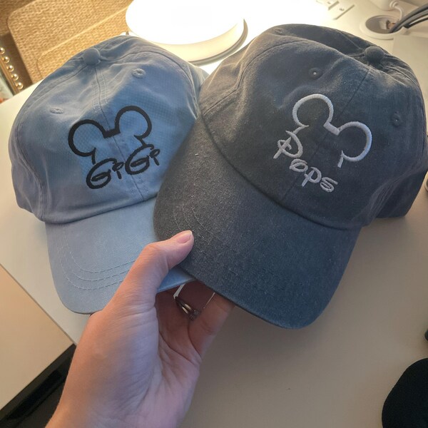 Pop Pop Hat Custom TEXT Mouse Head Hat Disney Baseball Caps Custom ...