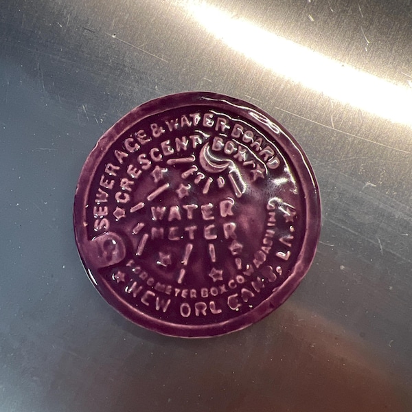 Neon Blue New Orleans Water Meter Plate Holder, Trivet and Wall Decor ...