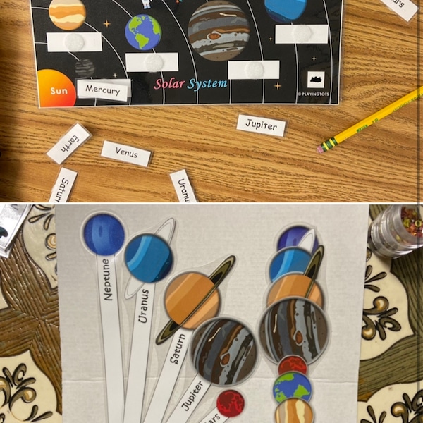 Solar System Planets Printable, Planets Matching Activity, Toddler Busy ...