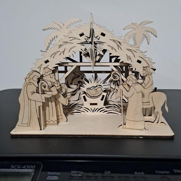 Nativity Scene Miniatures Laser Cut Svg File Glowforge Nativity ...