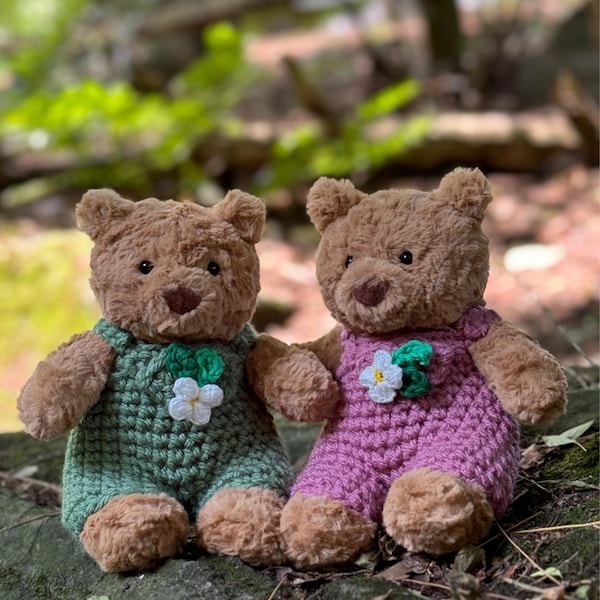 Crocheted Tiny Blue Dungarees | Teddy Bear Clothing - Etsy
