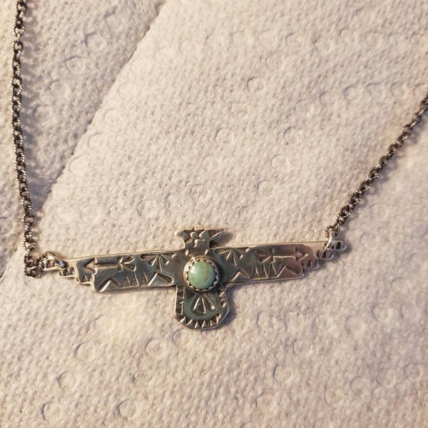 Otoe Long Arrowhead With Turquoise Pendant, Arrowhead Necklace ...