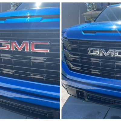 PRECUT GMC Sierra Gel Coated domed Patriotic Flag Emblem Overlay ...