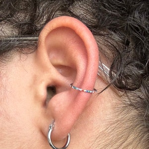 18G Sparkling CZ Conch Hoop/tragus Jewelry/daith Ring/rook Piercing ...