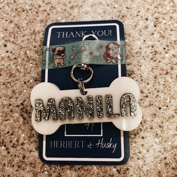 Custom Acrylic Dog Tag, Personalized Dog Name Tag, Dog ID Name Tag ...