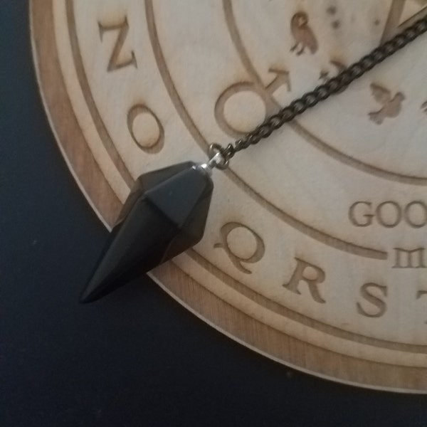 Luciferian Pendulum - Occult Sigil of Lucifer Black Agate Scrying ...