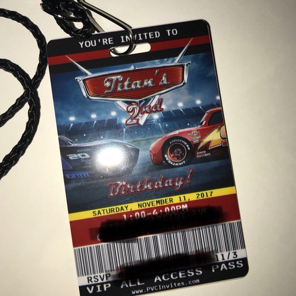 Cars 3 Birthday Invitation PLASTIC Cars 3 Birthday, Cars 3 Birthday ...