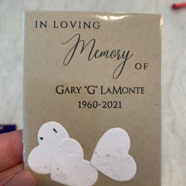 DIY Plantable in Loving Memory, Celebration of Life, Memorial Cards ...