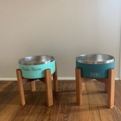 Custom Modern Elevated Dog Bowl Stand Mid-century Feeding Stand Options ...