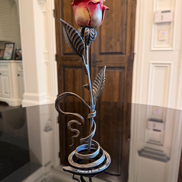Hand Forged Iron Rose - Romantic Metal Gift of Everlasting Love - 6th ...