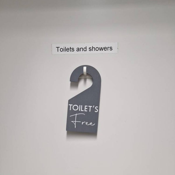 Free / Busy Double Sided Toilet Door Hanger. 4 Styles. Toilet Busy Sign ...