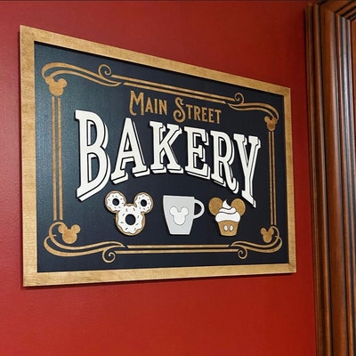 Disney Inspired Main Street Bakery Sign Wooden Mickey Main Street ...