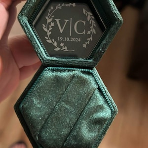 Personalized Velvet Ring Box, Wedding Ring Box, Engagement Ring Box ...