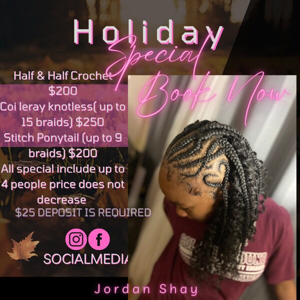 Braids Booking Flyer, Summer Braids Appointment, June Hair Flyer ...