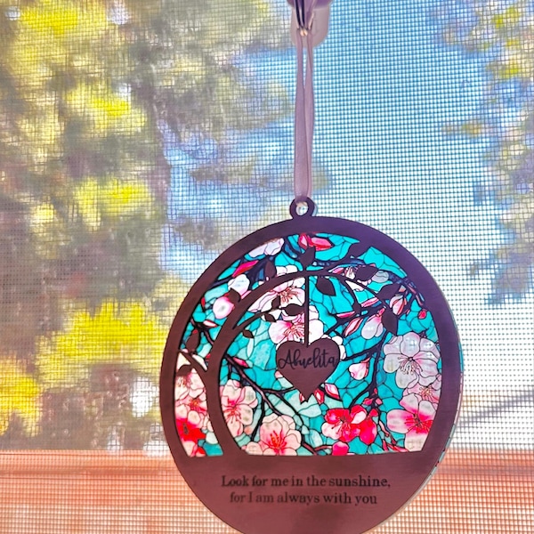 Sun Catcher Sympathy Gift, Poem Card Memorial Suncatcher, Sympathy Gift ...