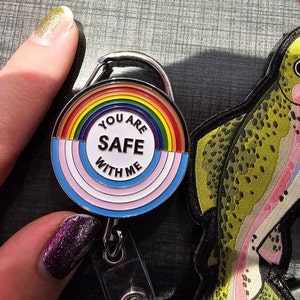 You Are Safe With Me Badge Reel - Etsy
