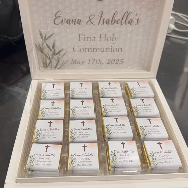 First Holy Communion Chocolate Box, Gift for Guest, Boy Communion ...