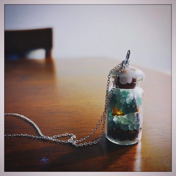 DIY Glass Bottle Necklace Sets - Fillable Empty Mini Wishing Jar Glass ...