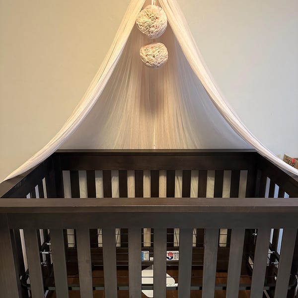 Crib Canopy for Nursery With Stand, Kids Hanging Tent for Nursery, Bed ...