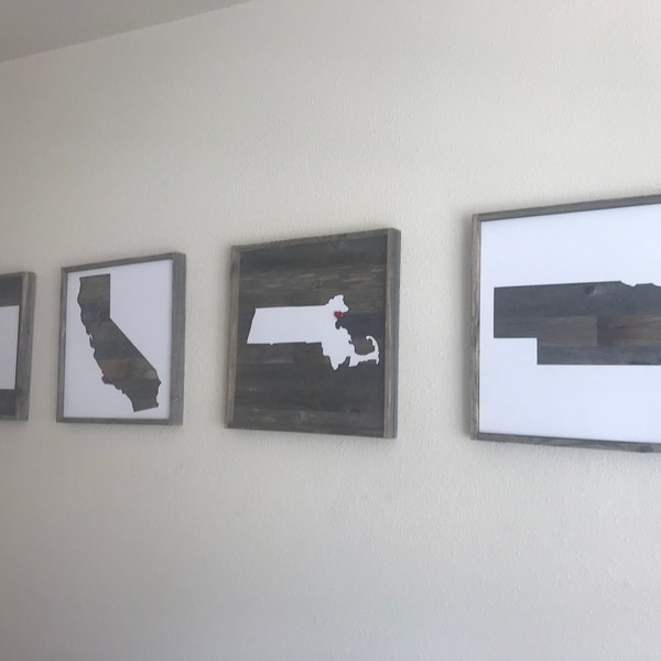 Name Your State. Rustic State Shape. Reclaimed Wood Wall Art. State ...