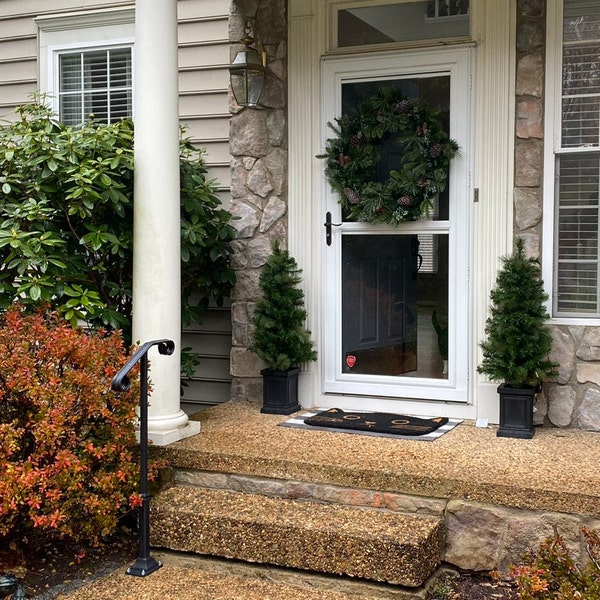 Single Post Ornamental Hand Rail 1 or 2 Step Railing for Stairs Steel ... Single Post Ornamental Hand Rail 1 or 2 Step Railing for Stairs Steel ...