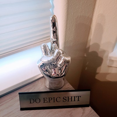 Interior Illusions Plus Silver Middle Finger Table Top - Etsy