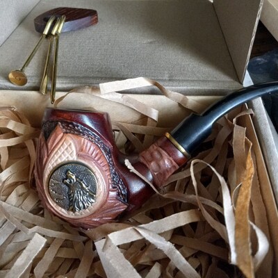 Freemason Gifts Masonic Tobacco Pipe Wooden Pipe Tobacciana Pipe ...