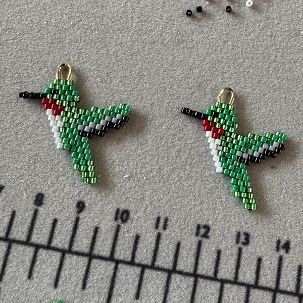 Hummingbird Earrings Brick Stitch Pattern - Etsy