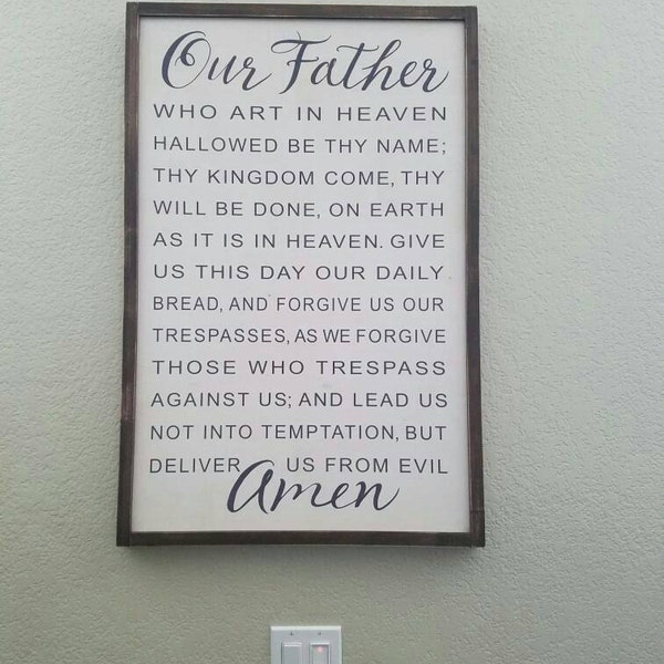The Lords Prayer Sign Our Father Sign Modern Farmhouse Wall Decor ...