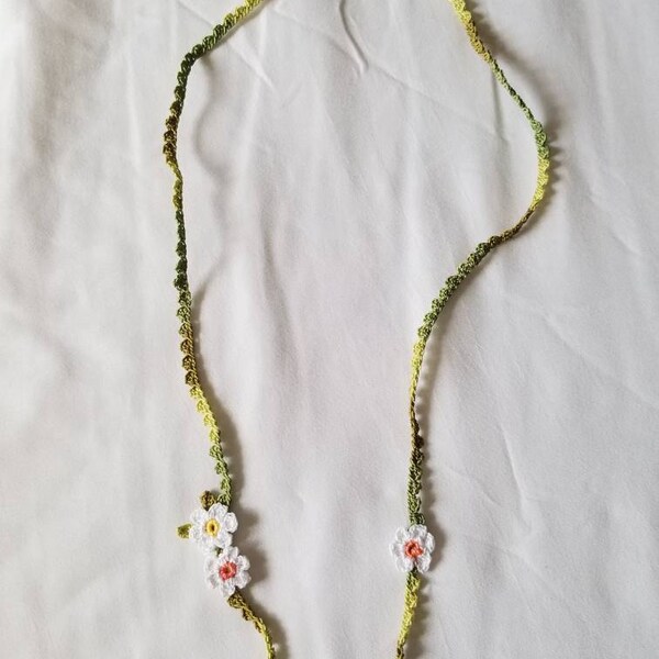 Daisy Lace Mask Lanyard || Daisy Crochet Lace Face Mask Strap Necklace ...