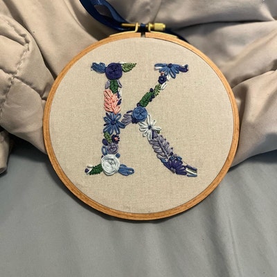 PDF Pattern Letter K Floral Monogram, Embroidery Pattern, Alphabet ...