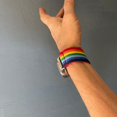 Elastic Watch Band Any Watch Model, Any Size Thick Rainbow Pride ...