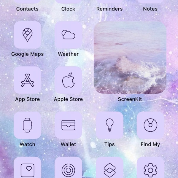 Lilac Purple App Icon Pack - Premium Handcrafted Icons for Aesthetic ...