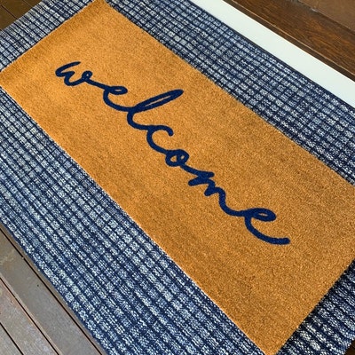 Custom Double Door Mat, Extra Long Welcome Mat, Large Doormat, Monogram ...