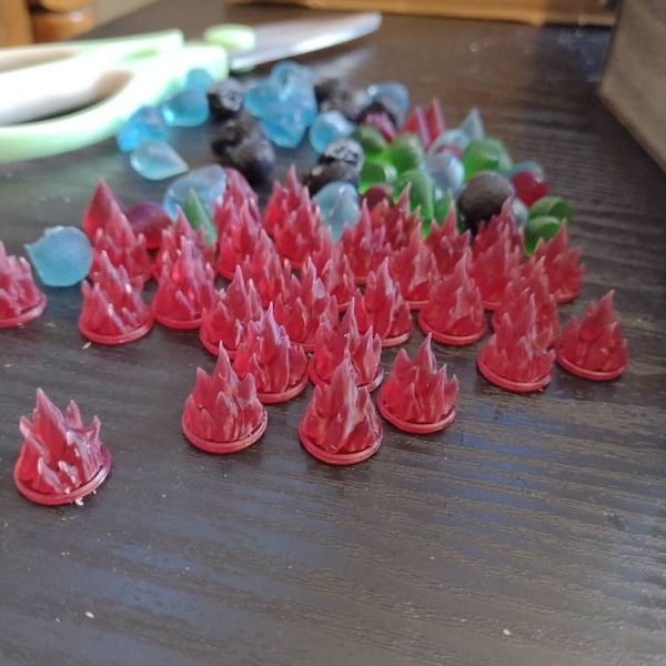 Fire Token, Fire Tokens, Board Game Token, Resource Token, Resource ...