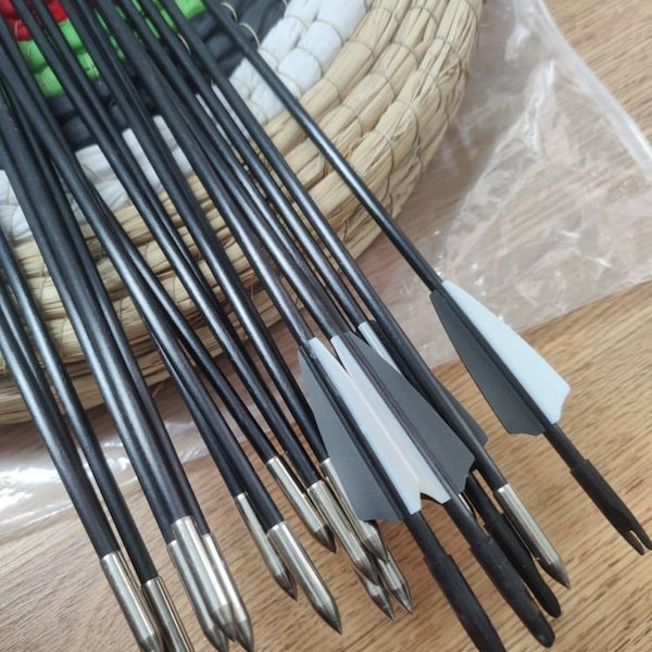 Handcrafted 20x Arrow Combo, 31.5" Arrows for 30-40lbs Bows, Sharp ...