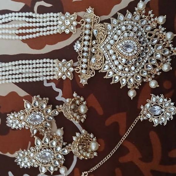 Rani Haar Kundan Long Necklace Set/silver Indian Necklace Set/ Indian ...