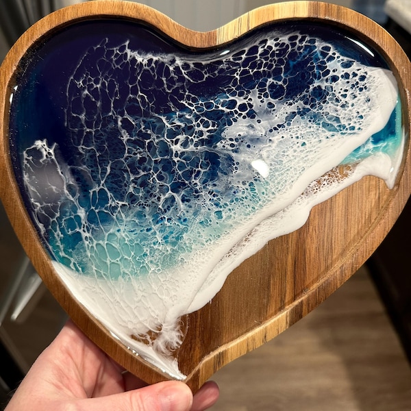 Live Edge Bath Board With Ocean Waves, Black Walnut Wood - Etsy