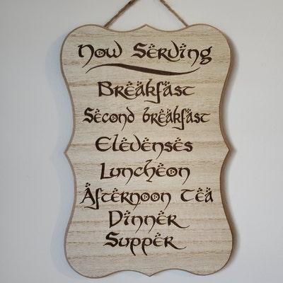 Scratch and Dent Sale Hobbit Daily Meals Engraved Plaque/sign. Very ...