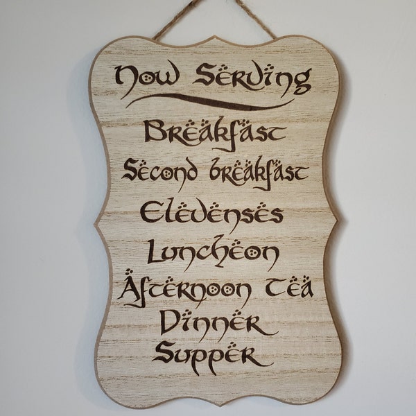 Scratch and Dent Sale!! Hobbit Daily Meals Engraved Plaque/sign. Very ...