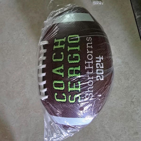 Coaches Gift//custom Personalized Embroidered Football // Football Gift ...