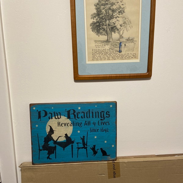 Paw Readings 9 Lives Black Cats Withces Primitive Halloween Sign - Etsy