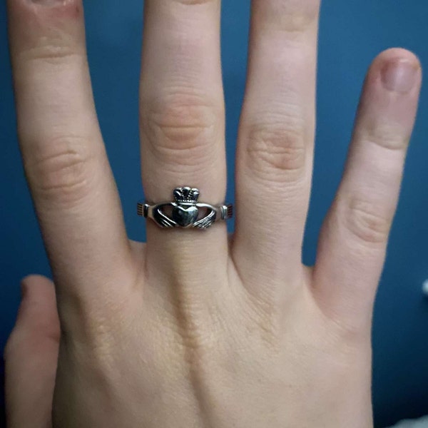 Claddagh Ring in Stainless Steel, Irish Ring, Heart Ring, Clatter Ring ...