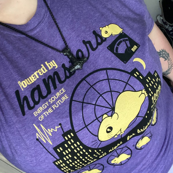 Powered by Hamsters T-shirt - Retro Hamster T-shirt - Vintage Style - T ...
