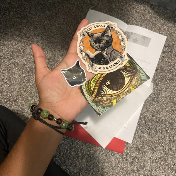 Reading Cat Sticker, Kindle Sticker, Book Cat Sticker, Black Cat ...